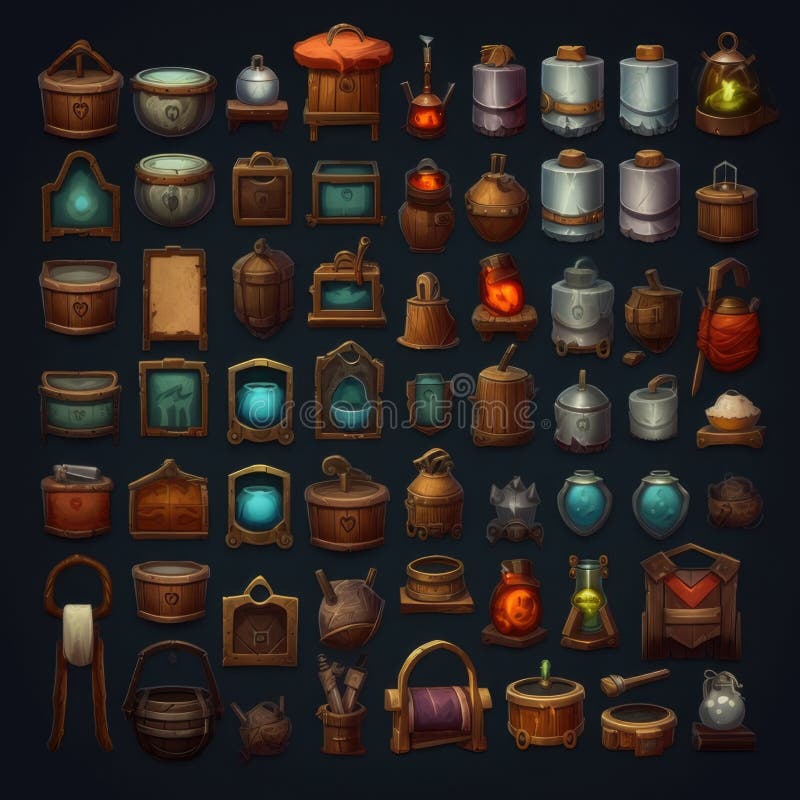 Item game 2d stock illustration. Illustration of coins - 277823696