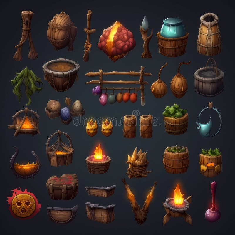 Item game 2d stock illustration. Illustration of collection - 277823736