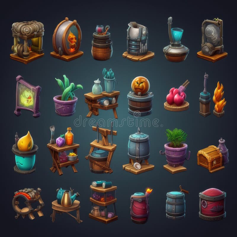 Item game 2d stock illustration. Illustration of keys - 277823989