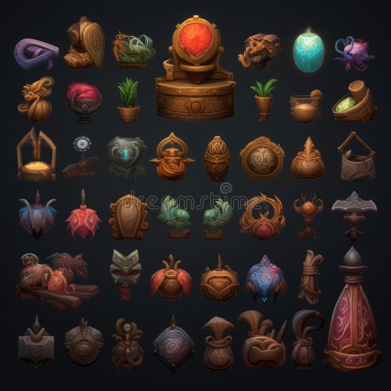 Item game 2d stock illustration. Illustration of keys - 277824237