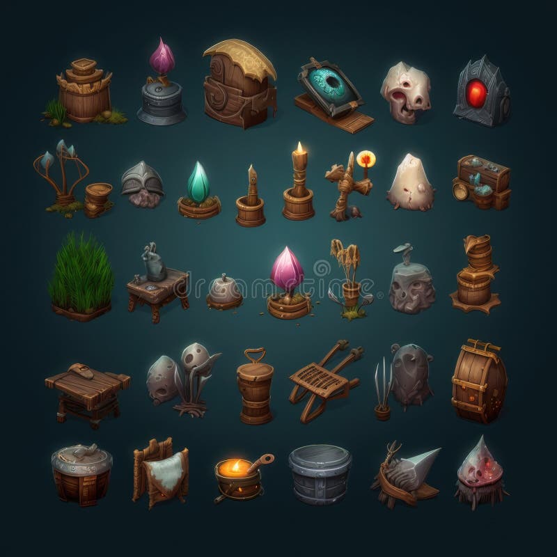 Item game 2d stock illustration. Illustration of coins - 277824320