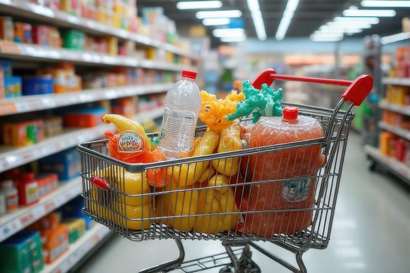 Item Valuation in Shopping Carts Stock Illustration - Illustration of ...