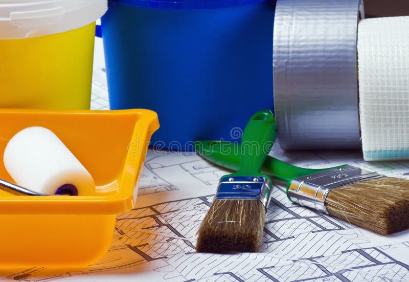 Items and Accessories for Repair Stock Image - Image of layout ...