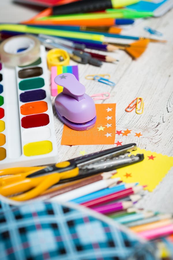 Items for Children`s Creativity Stock Photo - Image of child, gouache ...