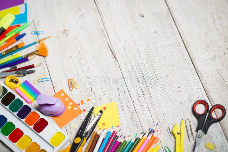 Items for Children`s Creativity Stock Photo - Image of colorful, time ...