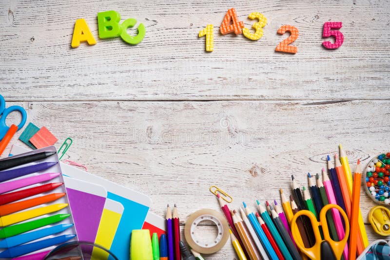 Items for Children`s Creativity Stock Photo - Image of pencil ...