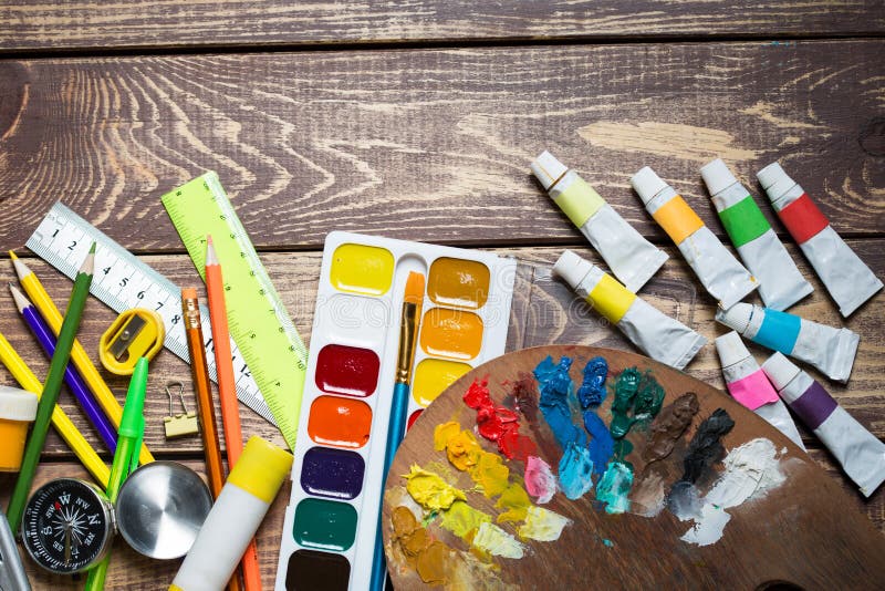 Items for Children`s Creativity Stock Image - Image of stationery ...