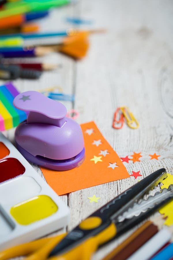 Items for Children`s Creativity Stock Image - Image of college, paint ...