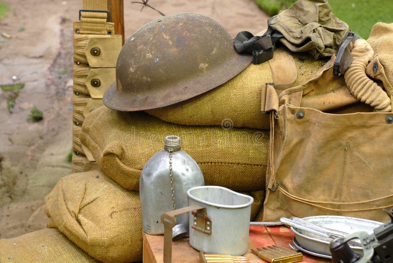 Items Displayed from a World War 2 Soldier Stock Image - Image of ...
