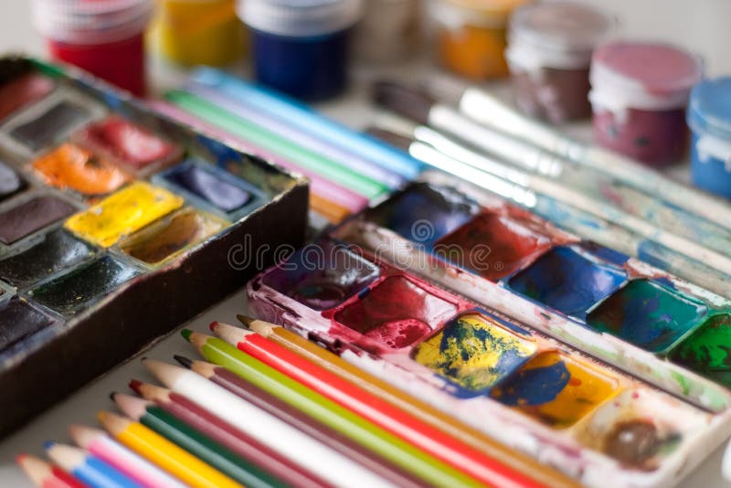 Items for drawing stock image. Image of artistic, school - 9089763