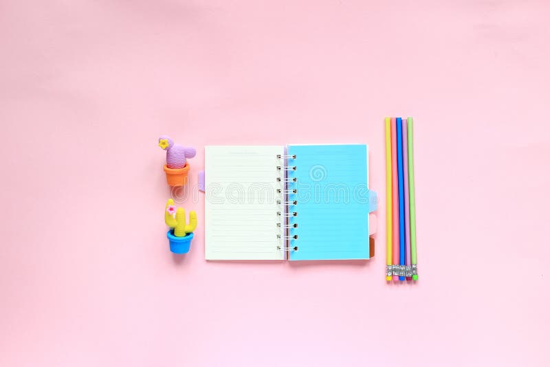 Items for Drawing on a Pink Background. Layout from the Sketching Kit ...