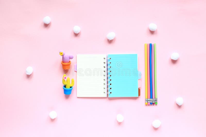 Items for Drawing on a Pink Background. Layout from the Sketching Kit ...