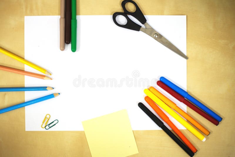 Items for Drawing on a White Stock Image - Image of school, template ...