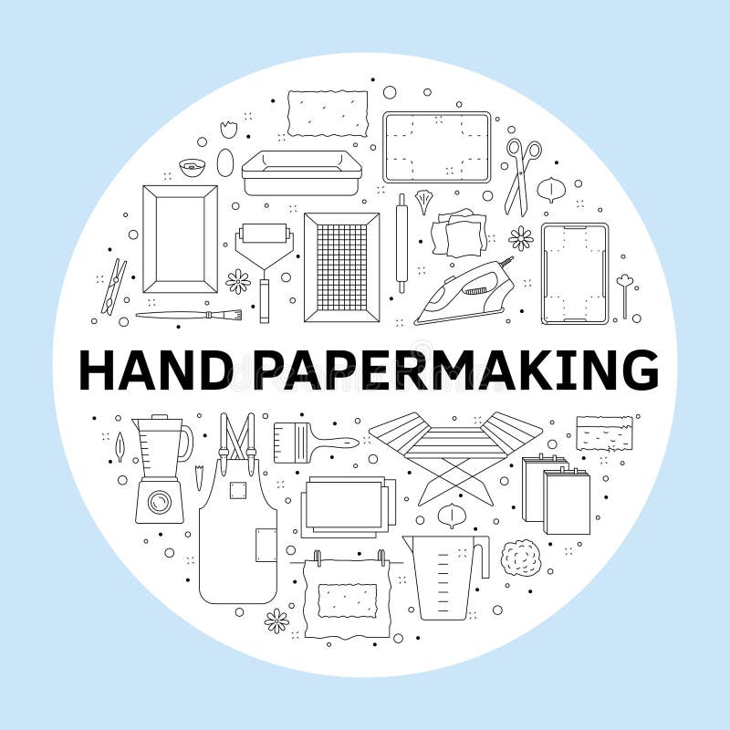 Hand Papermaking Stock Illustrations – 66 Hand Papermaking Stock ...
