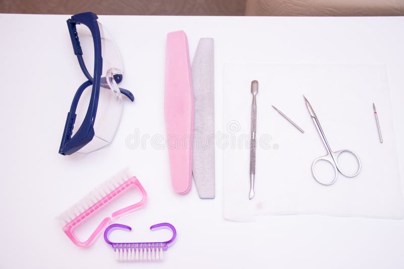Items for Manicure on White Background. Subjects Master for ...