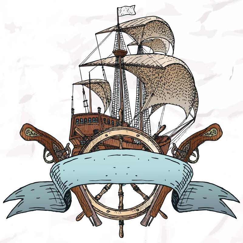 Items on the marine theme. stock vector. Illustration of sign - 61919403