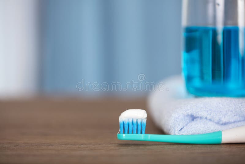 Items Needed for Brushing Your Teeth in the Morning Stock Photo - Image ...