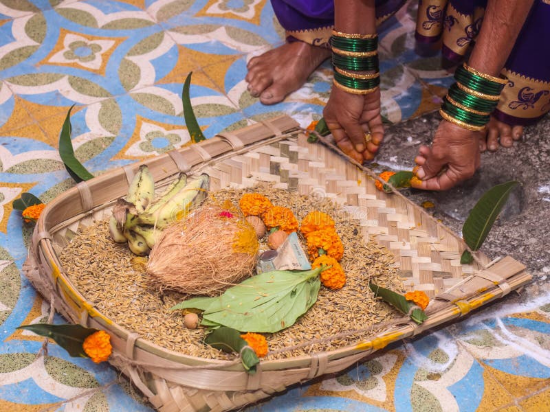 The Items Needed for the Wedding Ceremony are Kept in a Bamboo Soop ...