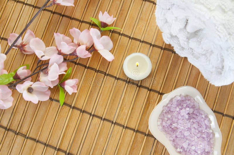 Items for relaxing stock image. Image of orchid, flame - 18029381