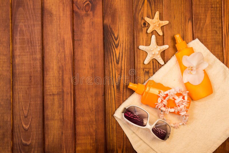 Items for Relaxing on Beach Stock Image - Image of holiday, background ...