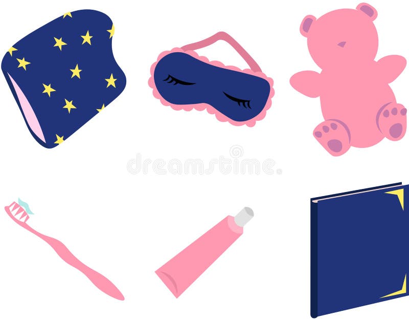 Items for Sleep and Hygiene. Stock Illustration - Illustration of face ...