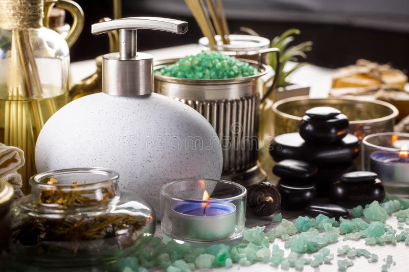 Items for spa massage stock photo. Image of tool, object - 138894200