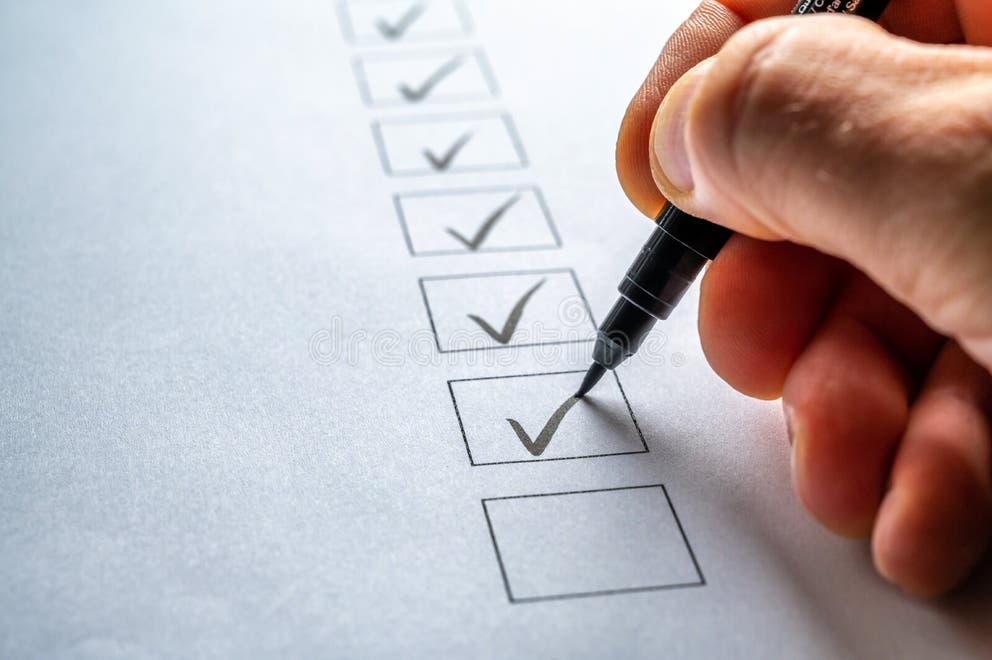 Completed Tasks are Checked Off on a Checklist Stock Photo - Image of ...