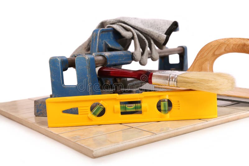 Items and Tools Needed for Tiling Work Stock Image - Image of needed ...