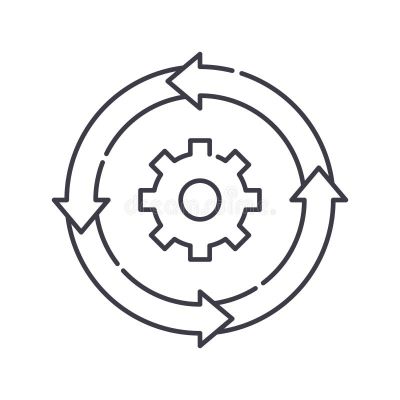 Iteration Cycle Icon, Black Vector Sign with Editable Strokes, Concept ... Iteration Cycle Icon, Black Vector Sign with Editable Strokes, Concept ...