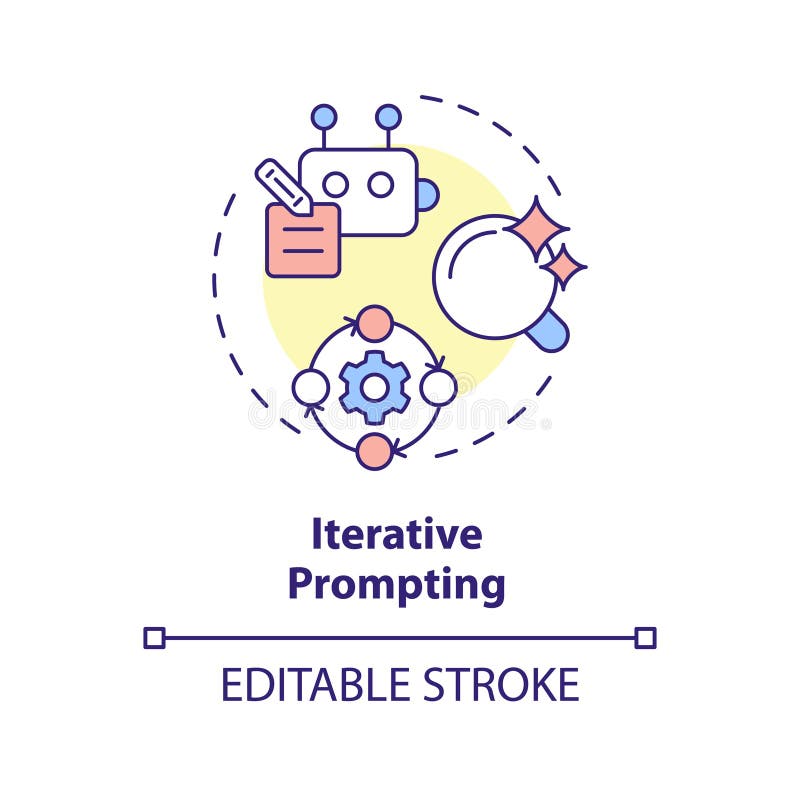Iterative Prompting Multi Color Concept Icon Stock Vector ...
