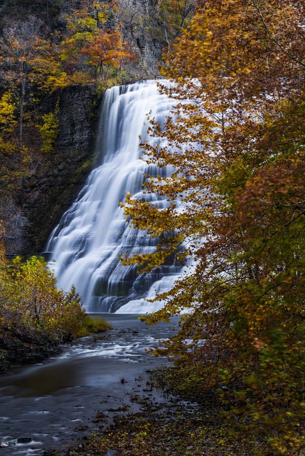 Ithaca Falls - Ithaca, New York Stock Photo - Image of exposure, brown ...