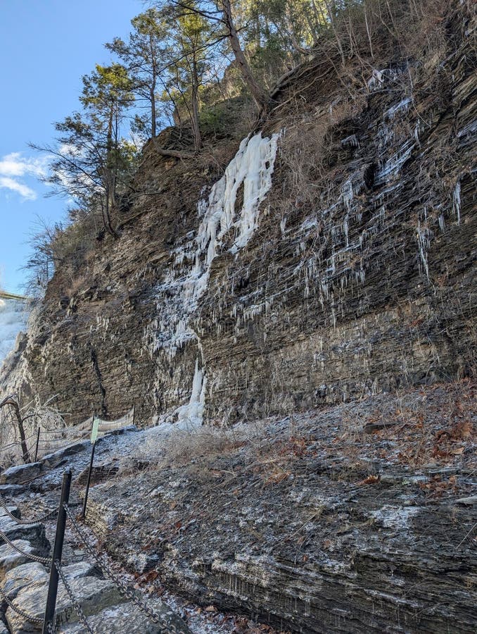 Ithaca falls rock face stock image. Image of geology - 366849085