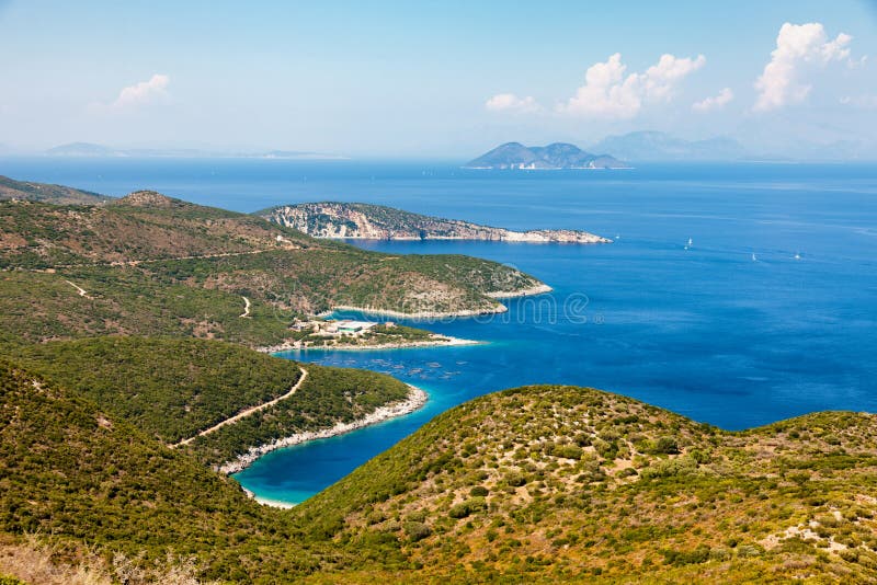 Ithaca island in Greece stock image. Image of landscape - 67874347