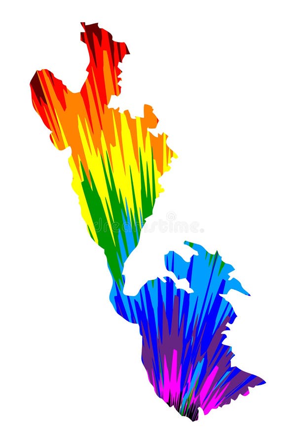 Ithaca Map Is Designed Rainbow Abstract Colorful Pattern Ithaki Or