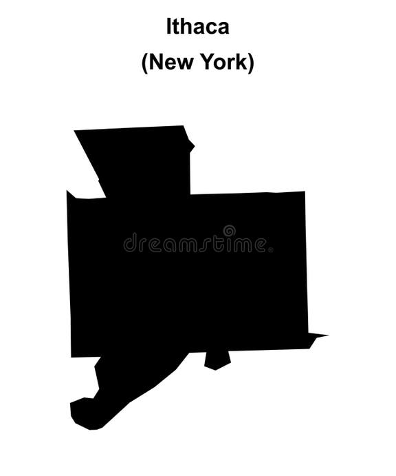 Ithaca outline map stock vector. Illustration of territory - 357489445