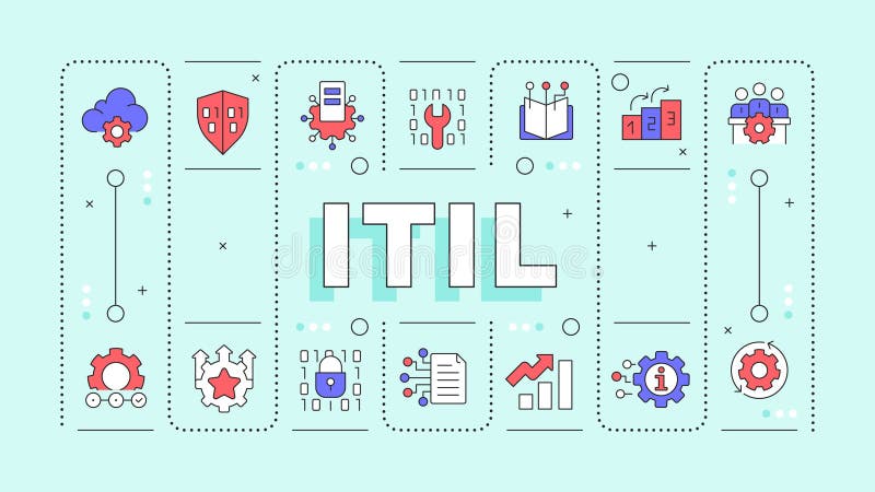 ITIL Light Cyan Word Concept Stock Vector - Illustration of computing ...