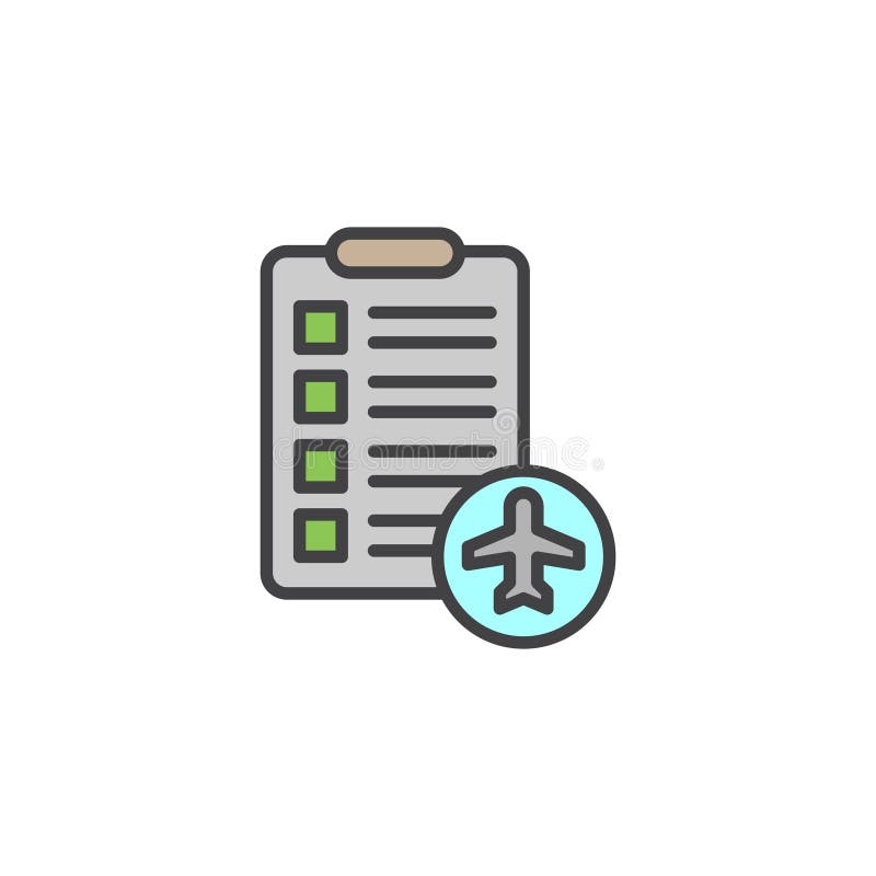 Itinerary Icon in Colored Version Stock Illustration - Illustration of ...