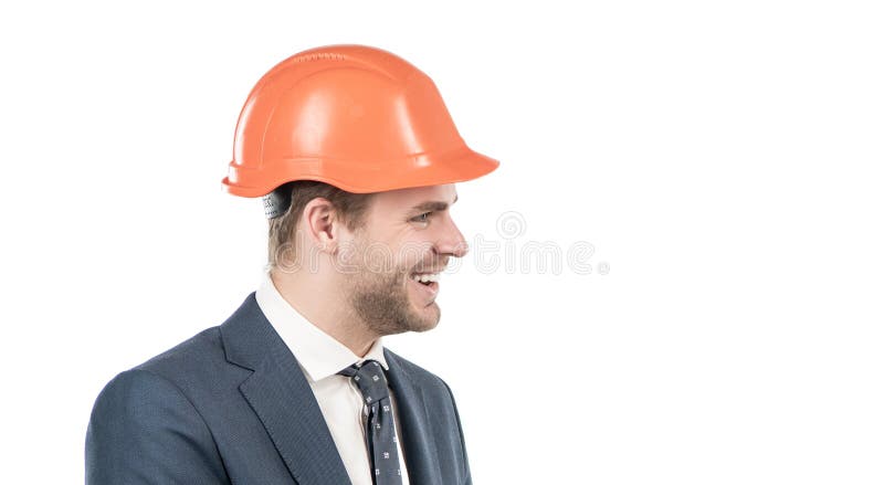 Its All about Engineering. Happy Engineer in Hardhat. Building Expert ...