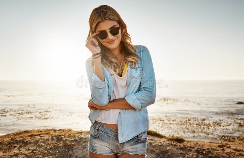 Its A Beautiful Day To Be At The Beach Portrait Of A Beautiful Young