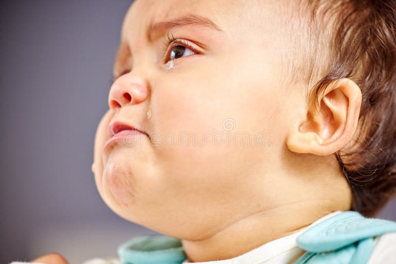 Its Been a Hard Day. Shot of a Little Baby Crying. Stock Photo - Image ...