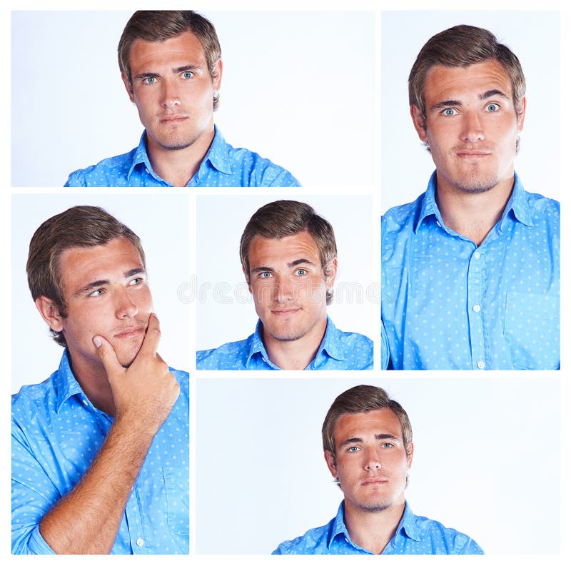 So Many Expressions, One Beautiful Face. Composite Shot of a Young ...