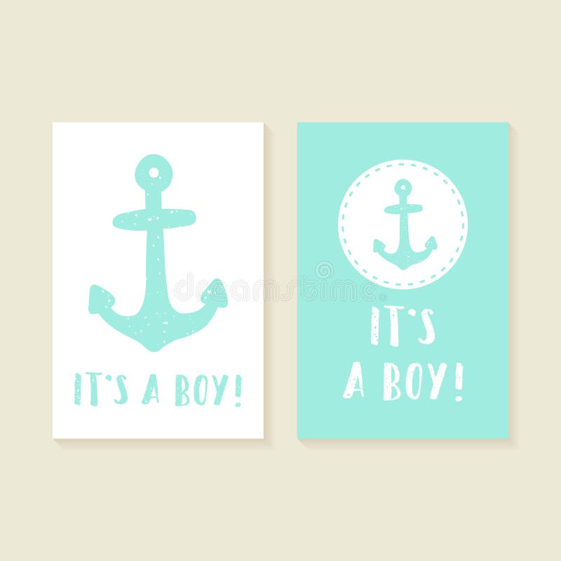 Its a Boy. Set of Two Greeting Cards Stock Vector - Illustration of ...