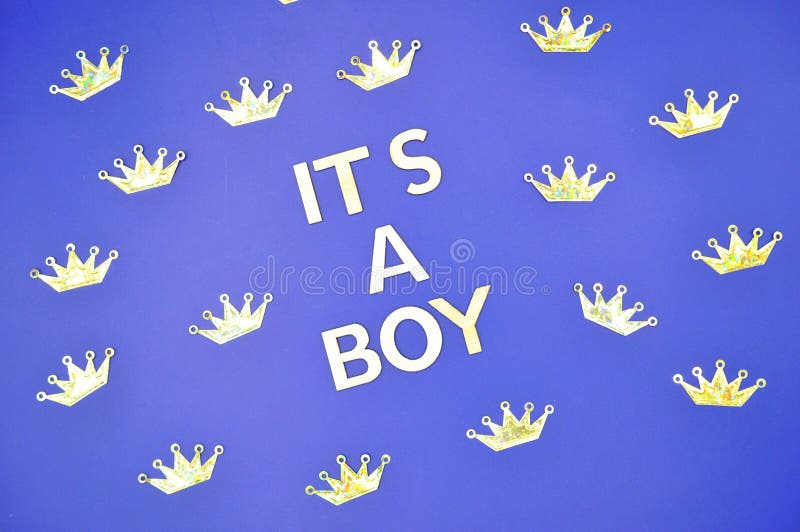 Its a Boy Write on Blue Background Stock Illustration - Illustration of ...