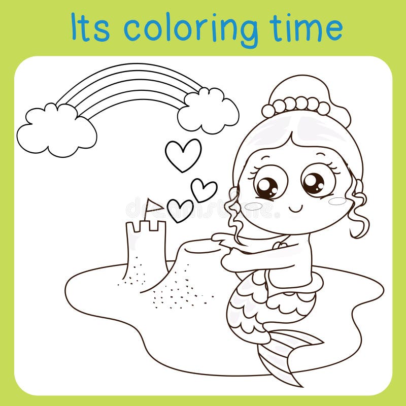 Coloring Mermaids Activity Sheet. Coloring Worksheet for Children ...