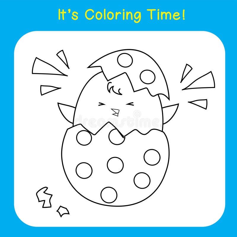 Its Coloring Time Worksheet Stock Vector - Illustration of education ...