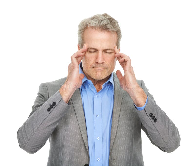 Its a Deep Pain. Studio Shot of a Mature Business Man Looking in Pain ...