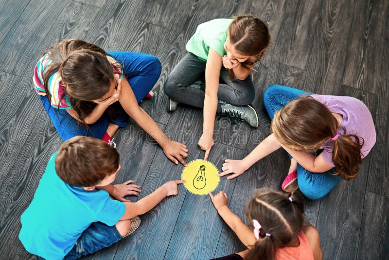 Its Fun and Educational. High Angle Shot of a Group of Kids Playing a ...