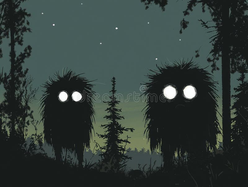 It is only Its Glowing Eyes that are Visible As a Cryptid Lurks in the ...