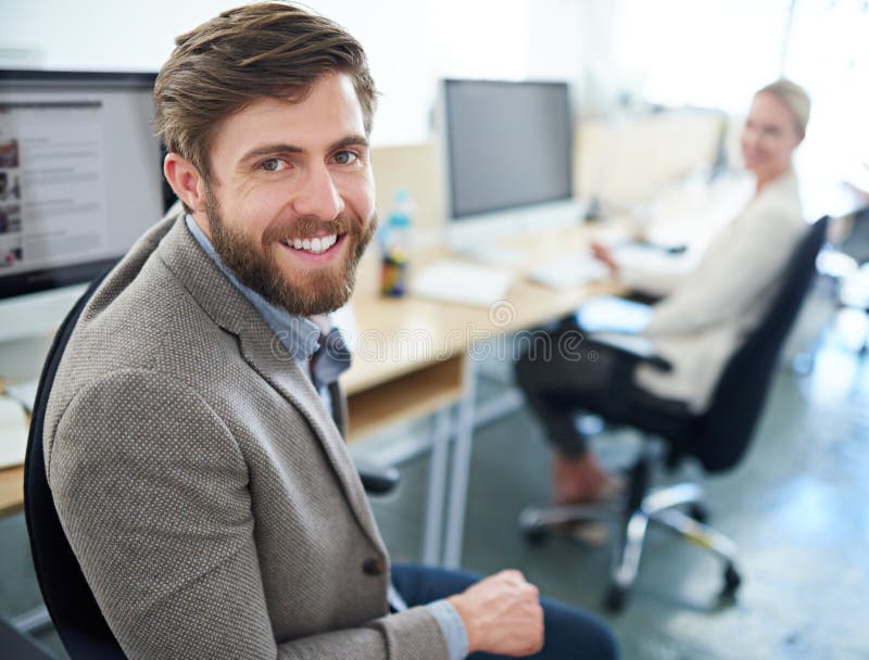 Its a Laid-back Office. a Designer at Work in an Office. Stock Image ...