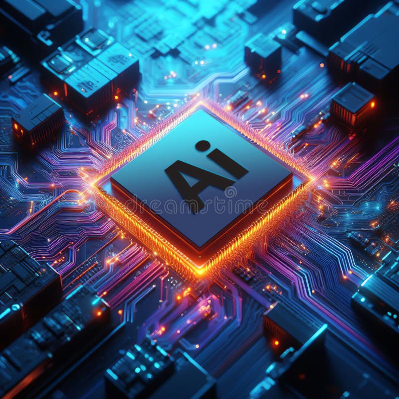 Electronic Circuit Board with Next-gen Quantum Cortex Processor Stock ...